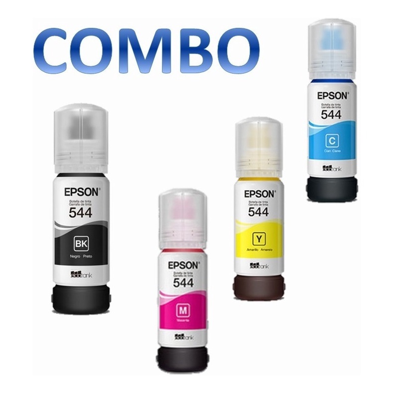 Kit Refil Tinta Epson T544 Original P/ L1110 L3110 L3150 L3160 L3210 L3250 L5190 | Shopee Brasil