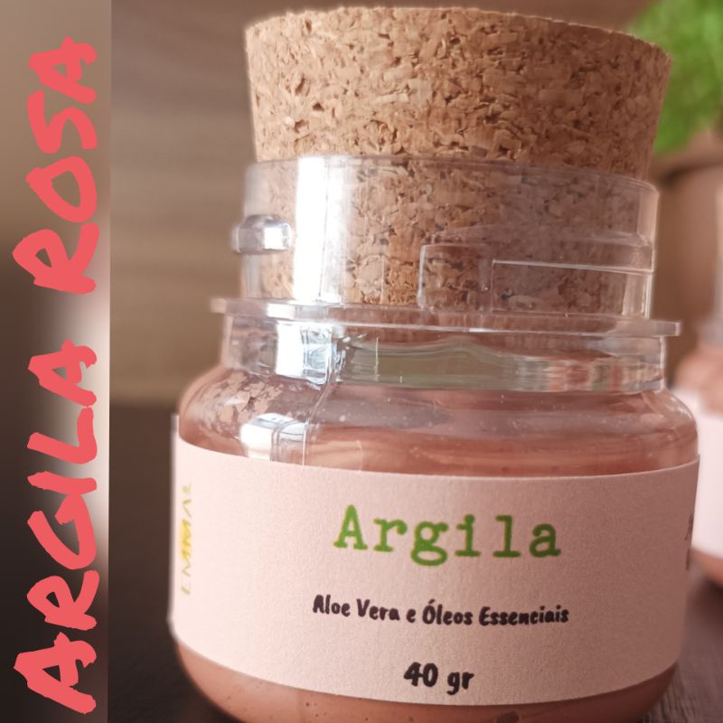 Máscara de Argila Rosa peles maduras e sensíveis ( em creme)com Aloe ...