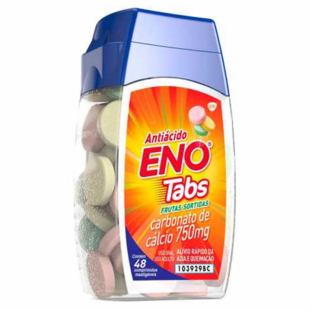 Eno Tabs Antiácido Sabor Frutas Sortidas Com 48 Comprimidos Mastigáveis ...