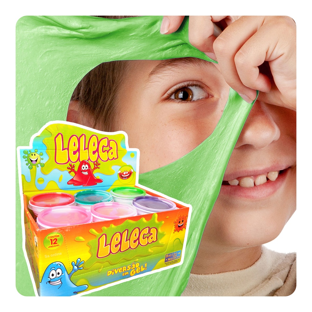 Leleca Gel Slime Massa Para Modelar Educativo Colorido Divertido 125g ...