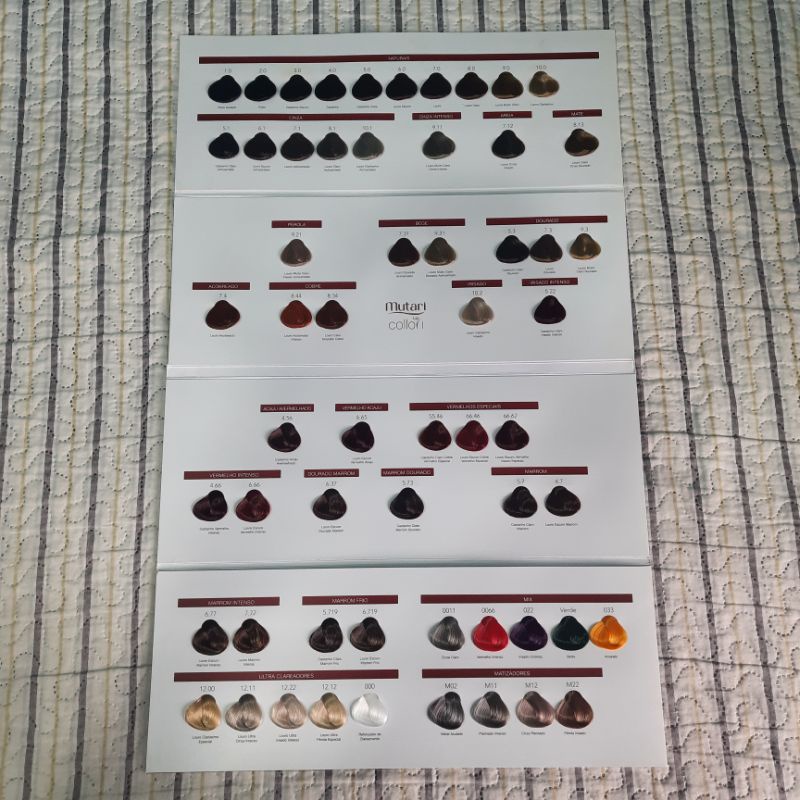 Cartela de cores tintura Mutari | Shopee Brasil