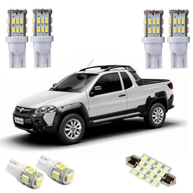 Lampada De Led Fiat Strada Alto Brilho Kit Completo Modelo 2014 E 2015 ...