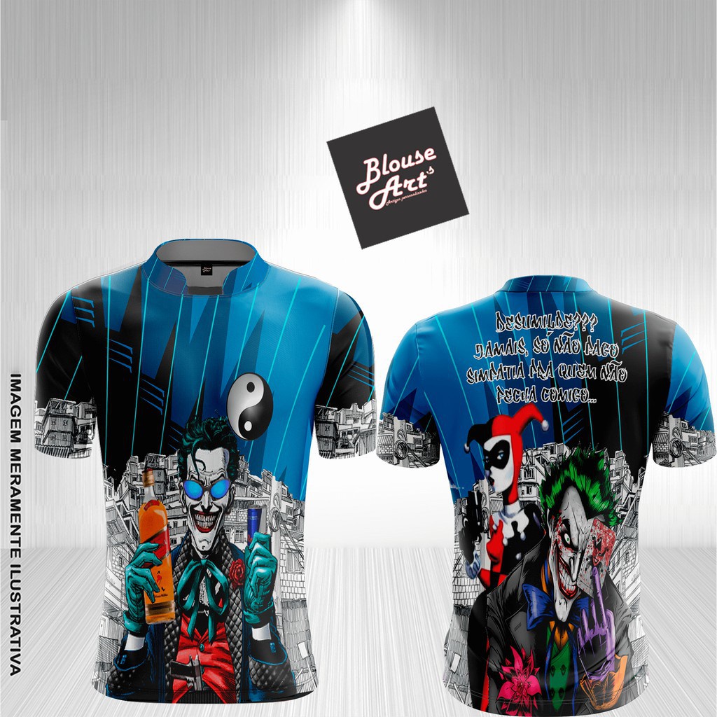 Camisa de Quebrada Arlequina Coringa Gola Padre QB17 Frase de Favela ...