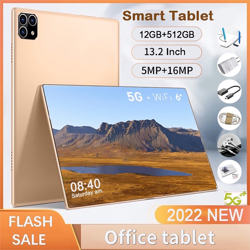 2022 Novo Tablet Estilo PC 8,1 Polegadas 12+512GB Tela Grande PC ...