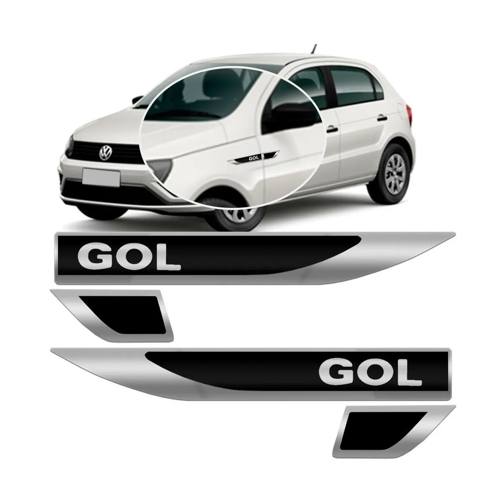 Par Emblema Lateral Resinado Aplique Adesivo Paralama Porta VW Gol G3 G4 G5 G6 G7 G8 | Shopee Brasil