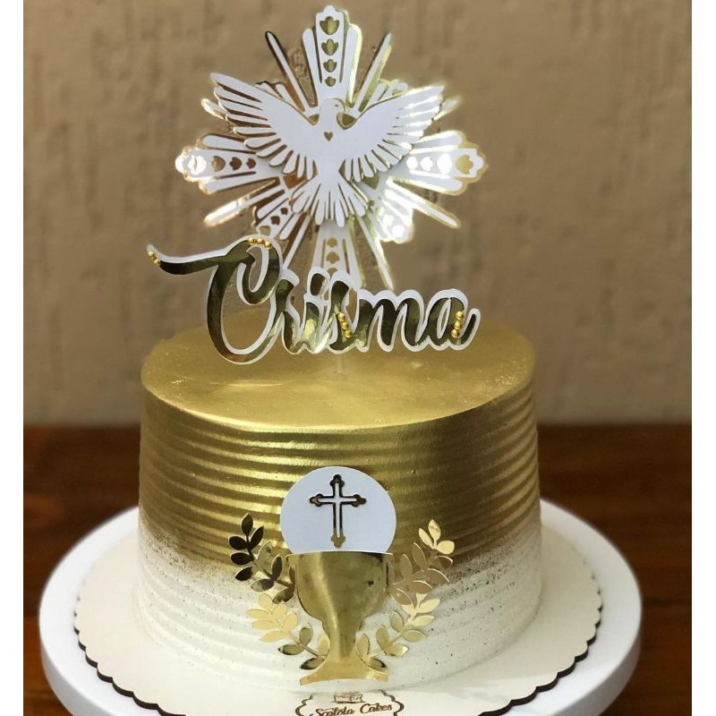 Topo Topper de bolo Crisma | Shopee Brasil