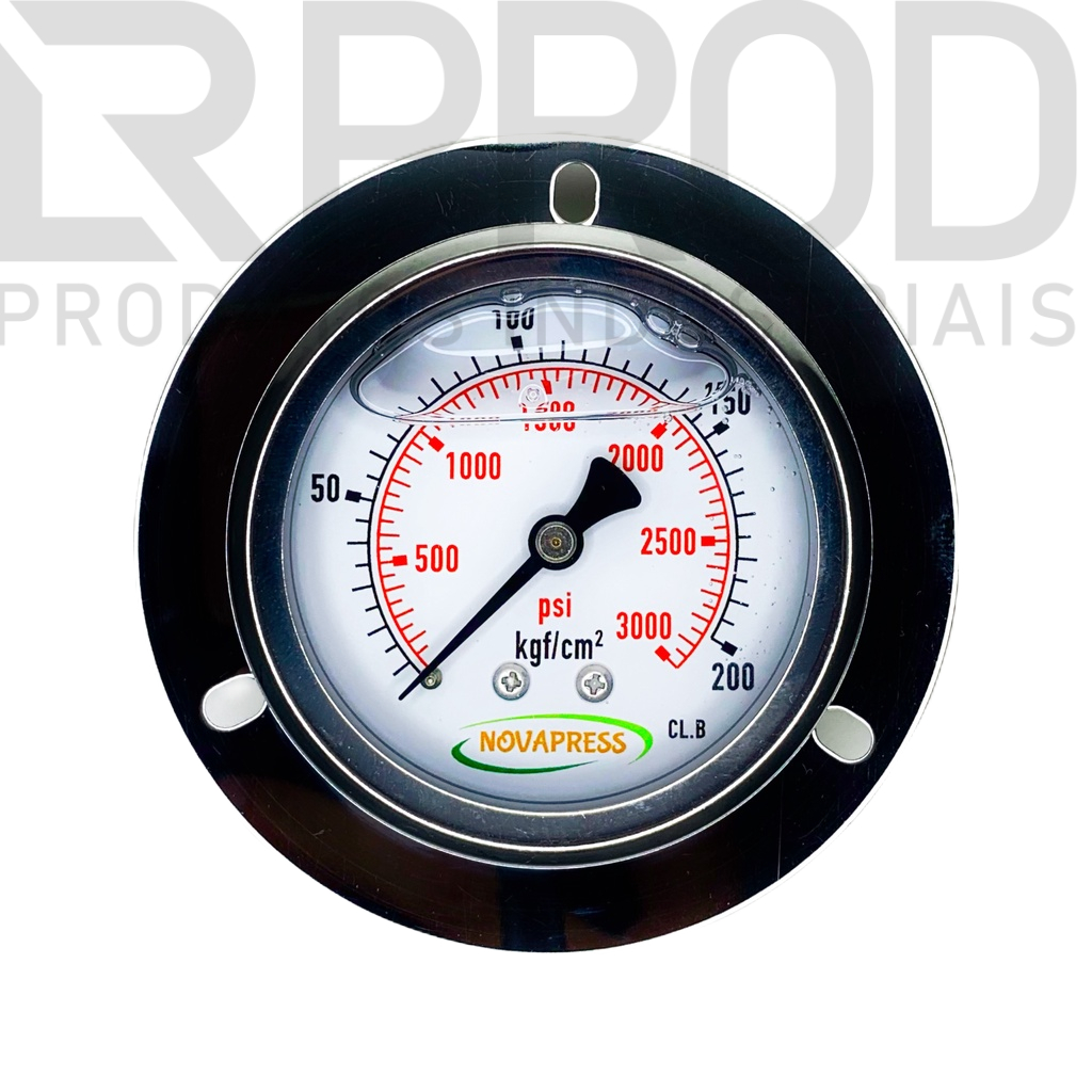 Manômetro Diam.63mm (2.1/2” ) Horizontal - Escala 0-200 KGF/CM2 x 3000 PSI - Com Flange | Shopee ...
