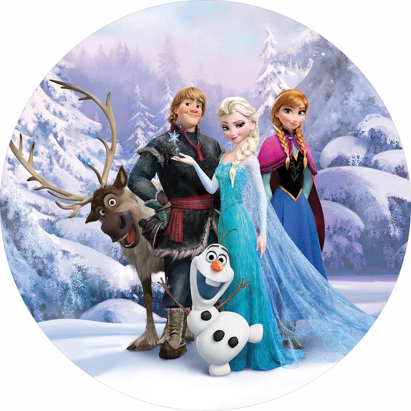 Painel tema Frozen Redondo Lona | Shopee Brasil