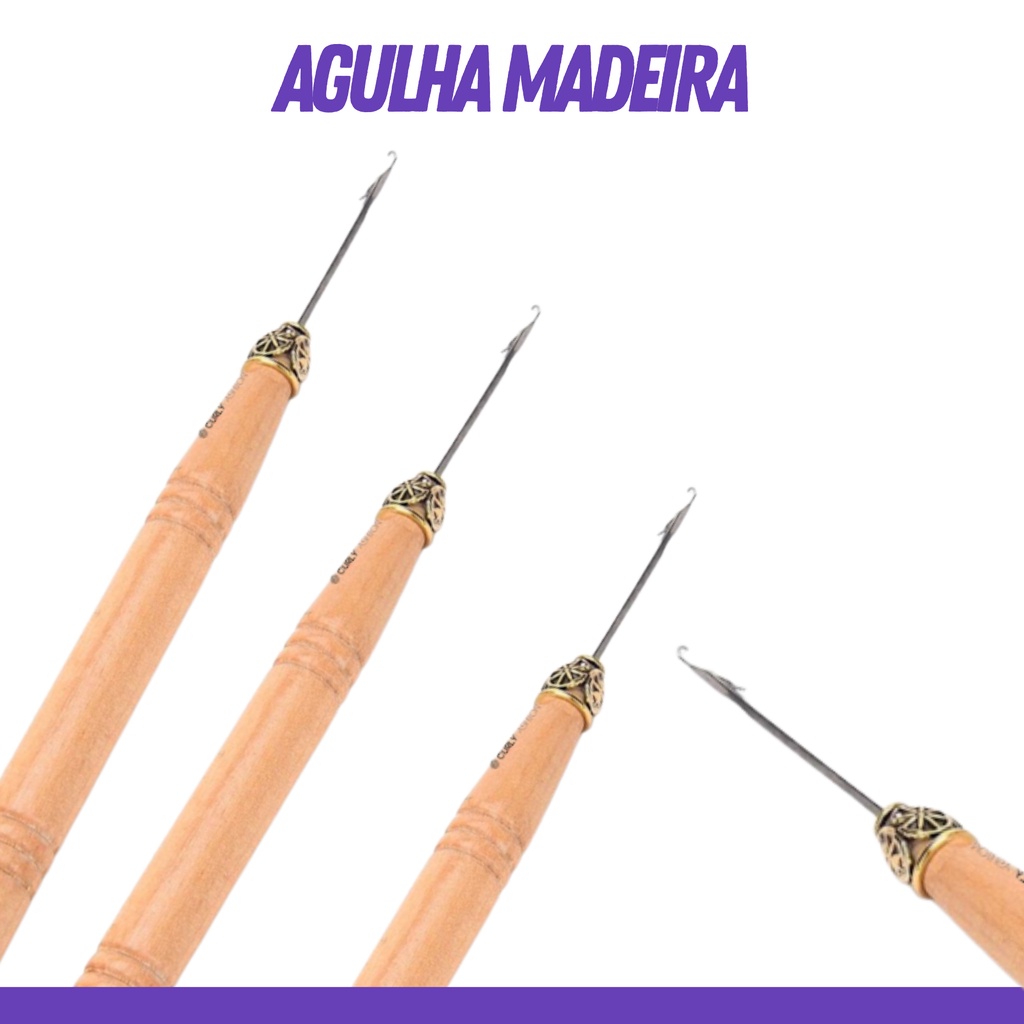 Agulha de Mega Hair Com Cabo de Madeira - Muito Fácil de Usar ...