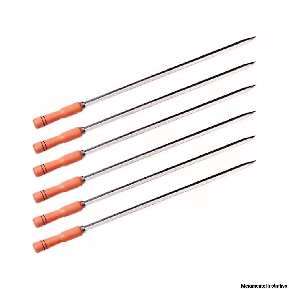Kit De Espetos Para Churrasco Com Seis Peças | Shopee Brasil
