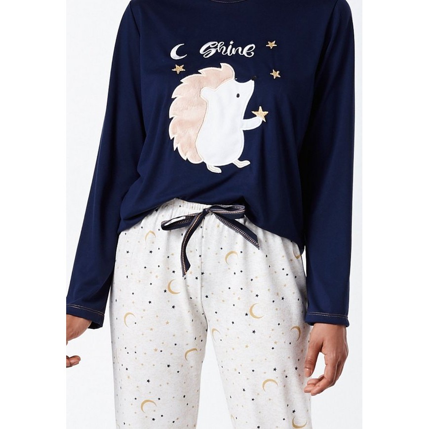 Pijama Feminino Lua Cheia Longo | Shopee Brasil