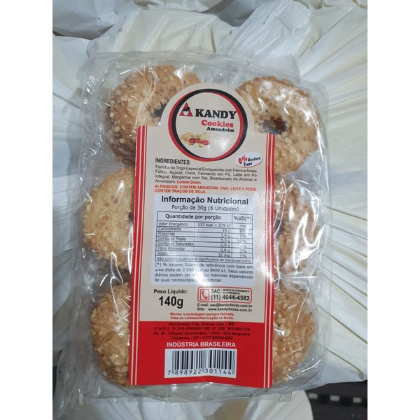 Cookies de Amendoim Kandy - 140g com 6 pacotes individuais | Shopee Brasil