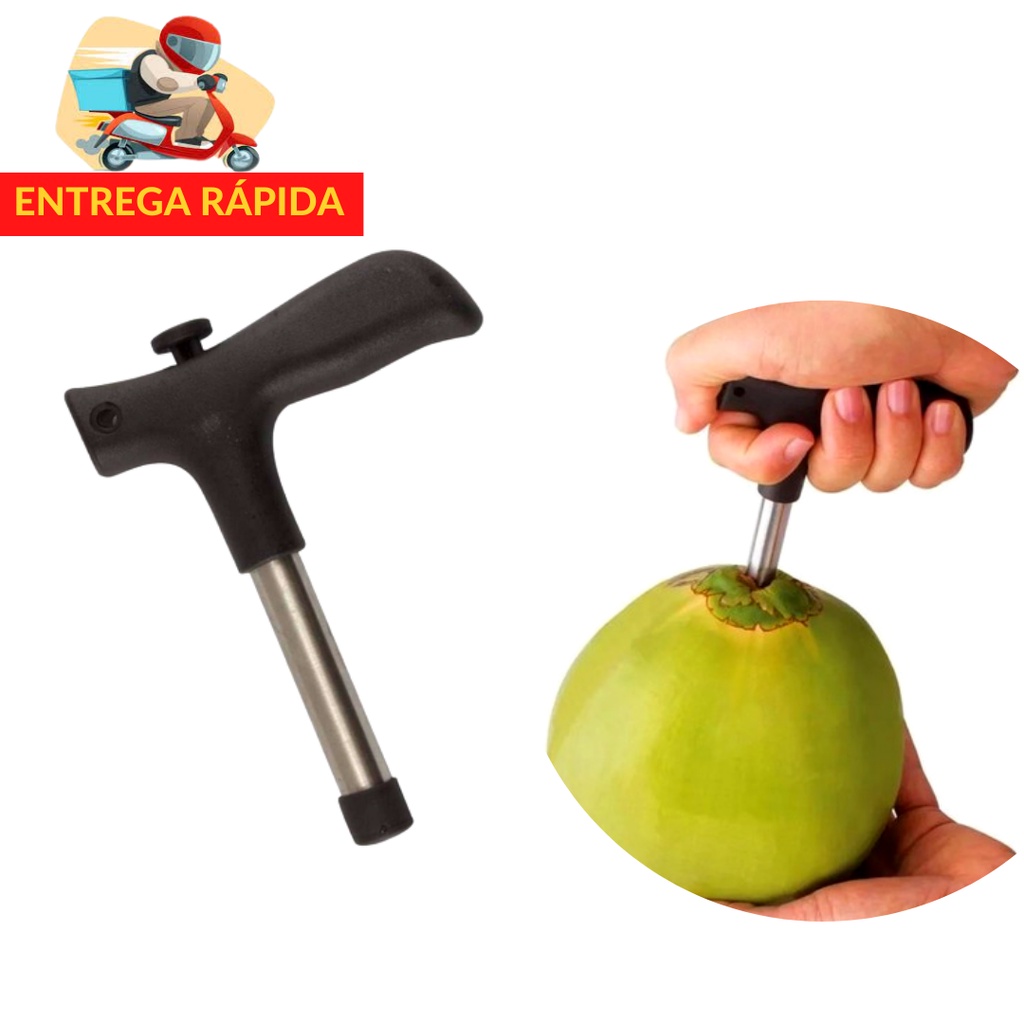 Abridor de Coco Profissional de Inox - Furador para Coco Manual ...