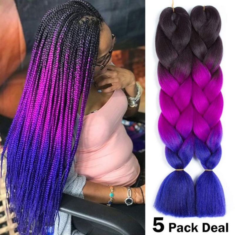 Jumbo colorido para box braids penteados para Twist Twist cabelo de ...