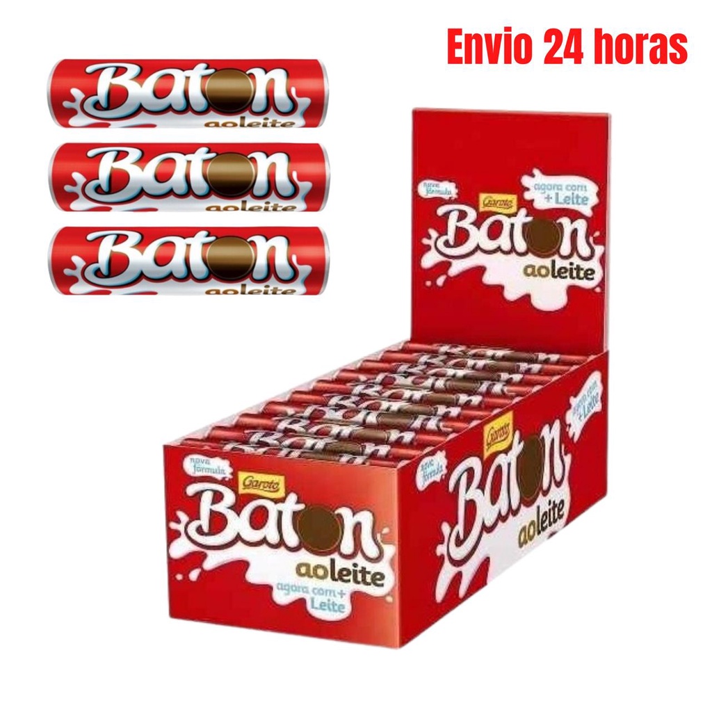 Chocolate Baton Ao Leite C/30un 16gr - Garoto | Shopee Brasil