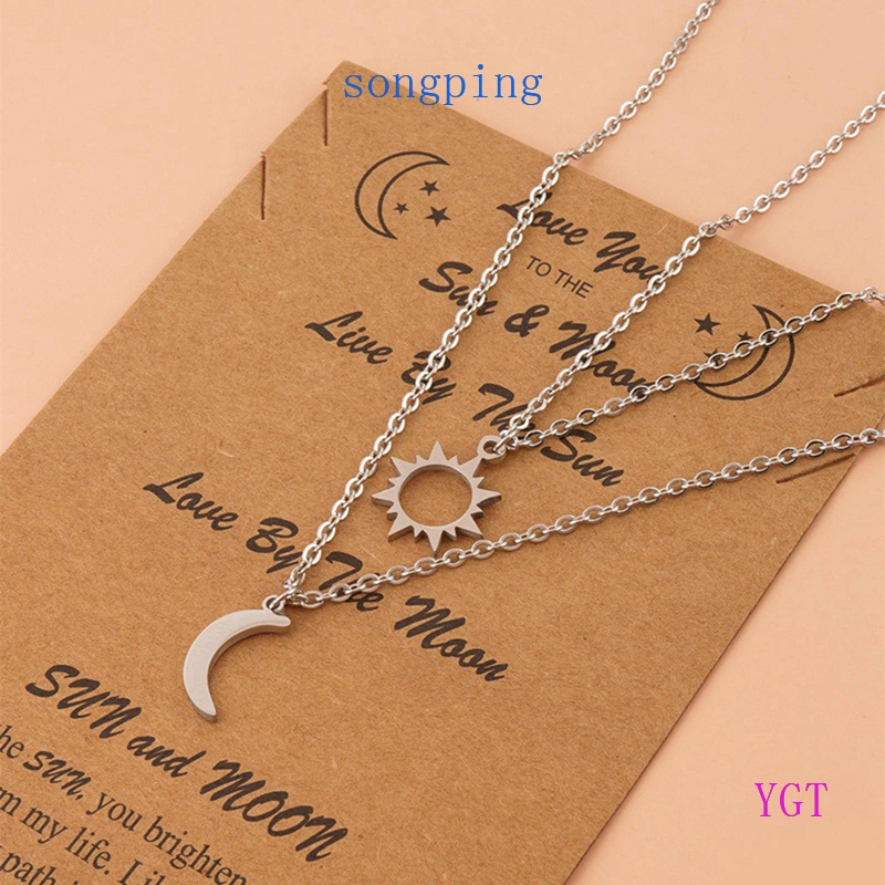 Songping Melhor Amigo Sol E Lua Colar Para 2 Meninas BFF Amizade Pingente Colares De Presente Da ...
