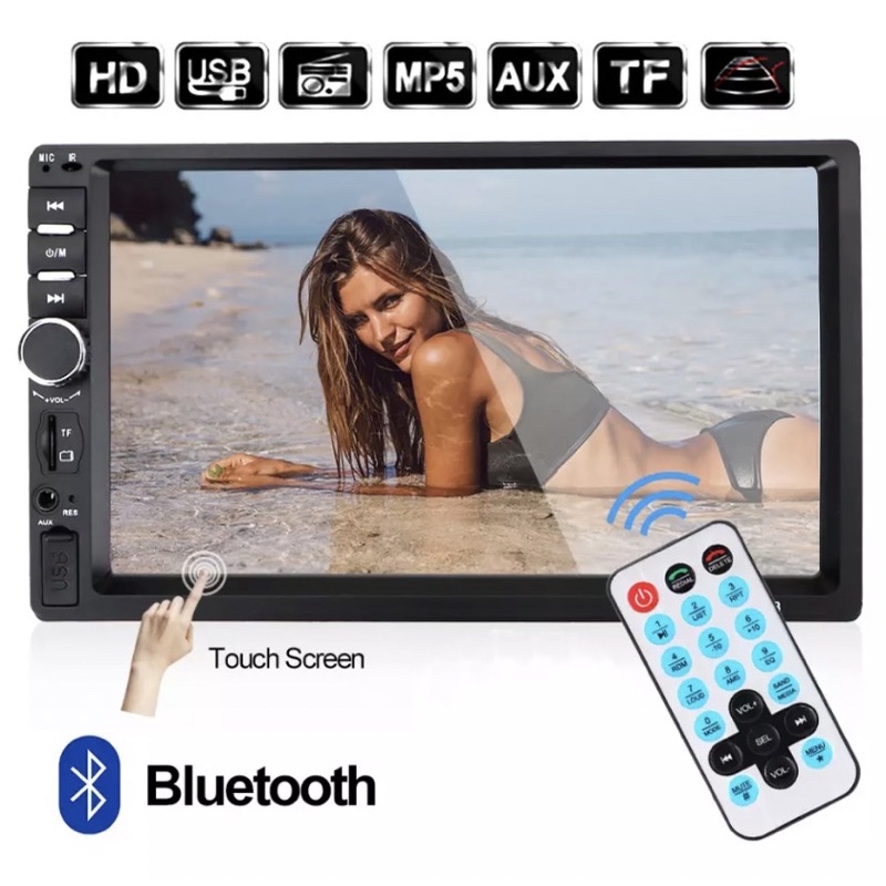 central multimídia 2Din Multimida mp5 7 polegadas bluetooth, pen drive, cartão sd espelhamento ...