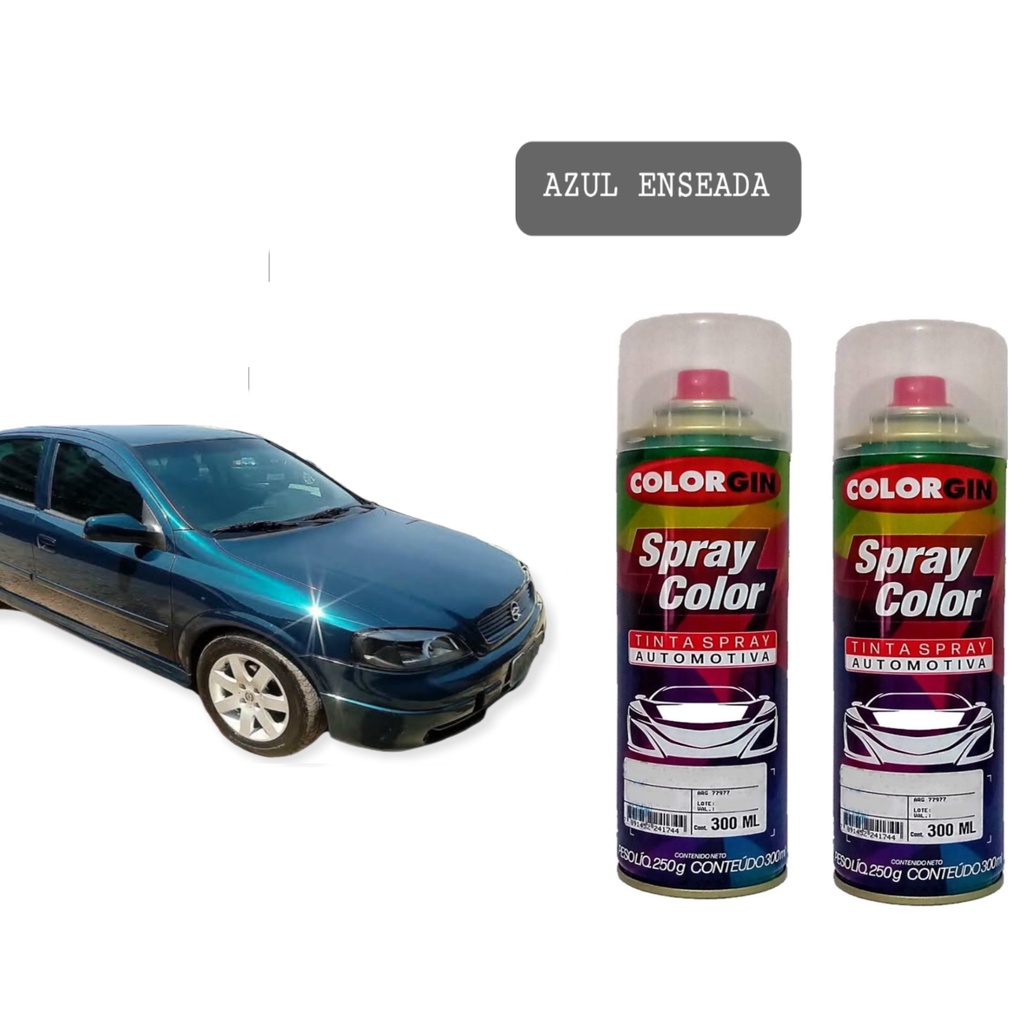 Tinta spray azul enseada + verniz spray automotivo 300ml. | Shopee Brasil