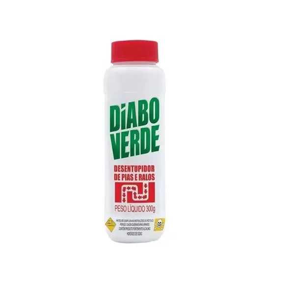 Diabo Verde Granulado Desentupidor de Pias e Ralos 300g | Shopee Brasil