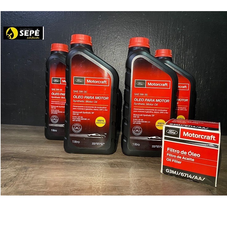Kit Troca de Óleo 4x Motorcraft 5w30 Sintético + Filtro Ford Ka Fiesta Ecosport Focus Courier ...