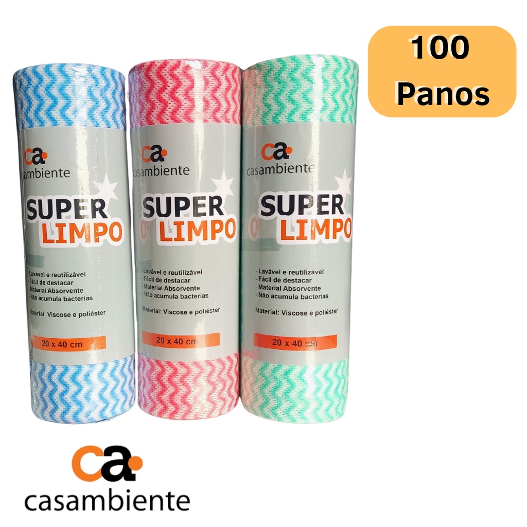 Rolo De Pano Tipo Perfex Multiuso Limpeza 40cmx20cm 100 Unid | Shopee ...