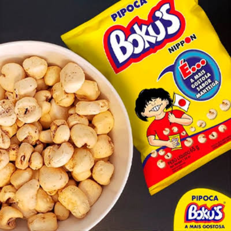 Pipoca Boku's Salgada é crocante e saborosa 45g. Sua companheira de todas as horas! | Shopee Brasil