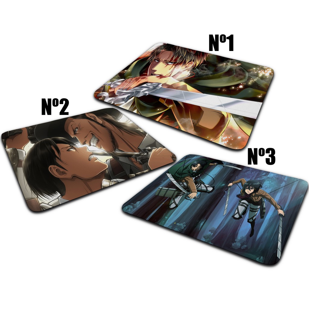 Mouse Pad Shingeki No Kyojin Attack On Titan Levi Ackerman / Mikasa ...