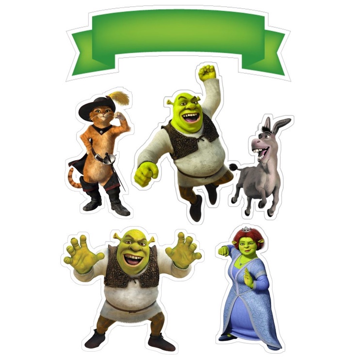 Topo Topper Bolo SHREK Cortado Colado ENVIO IMEDIATO Personalizado | Shopee Brasil