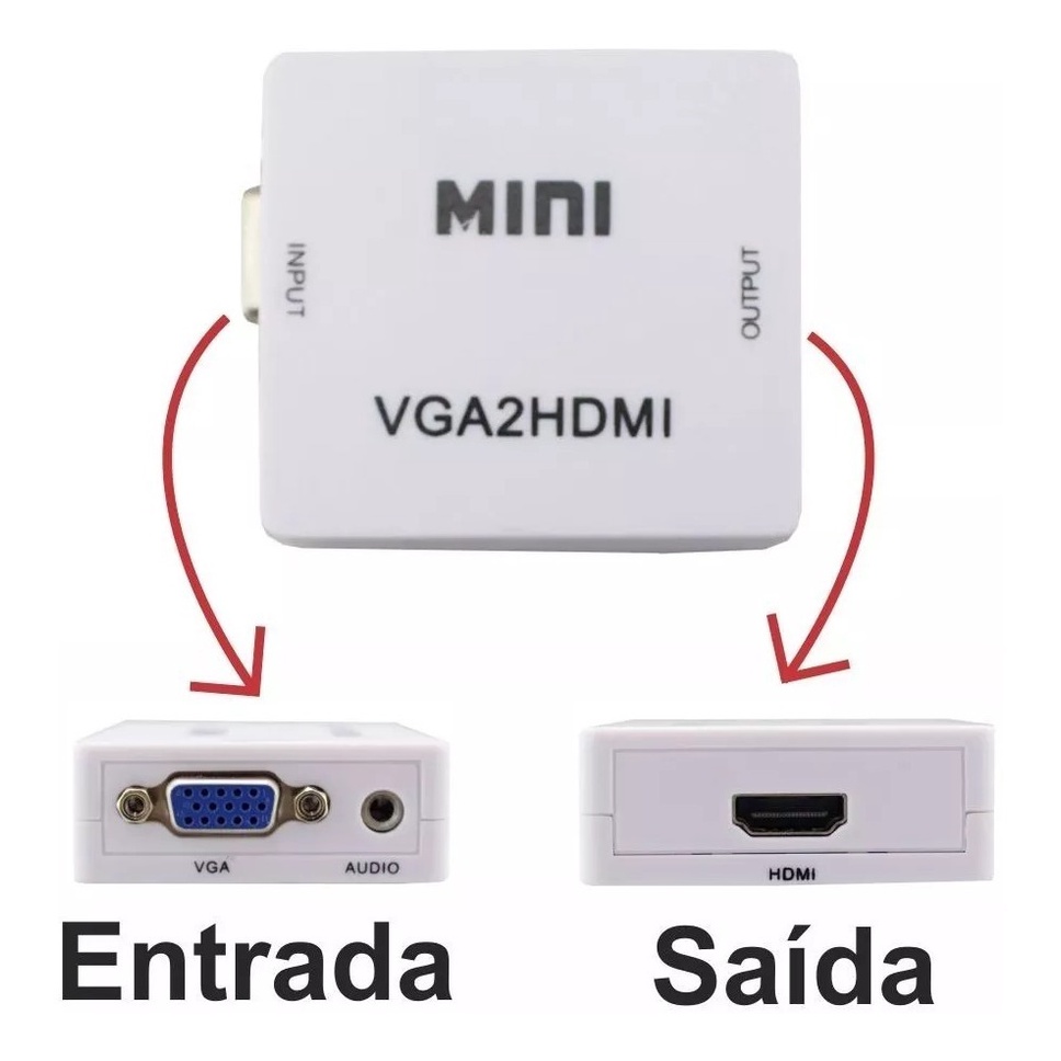 Conversor VGA para HDMI Adaptador VGA2HDMI | Shopee Brasil