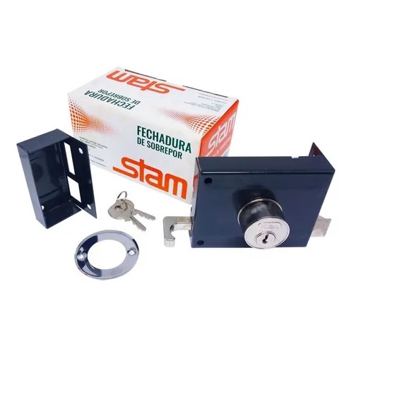 Fechadura Stam Sobrepor Portão 701/100 | Shopee Brasil