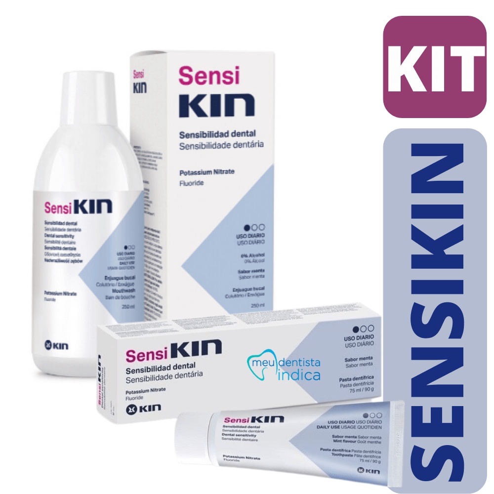 KIT Cuidados para Dentes Sensíveis | Enxague + Creme Dental Sensikin ...