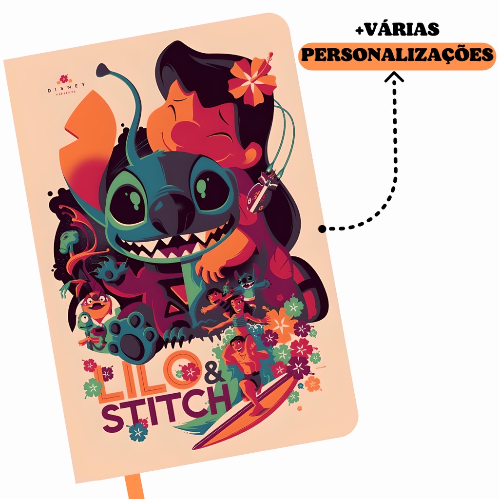 Caderno Lilo e Stitch skecthbook moleskine caderneta notas ...