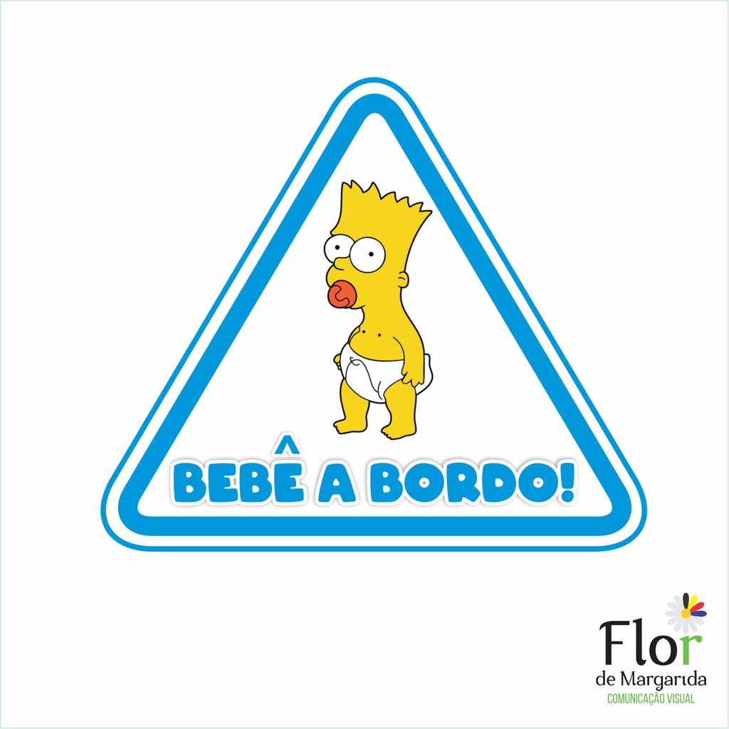 Adesivo Bebê A Bordo Bart Os Simpsons A Prova De Água 15X13Cm - Em ...