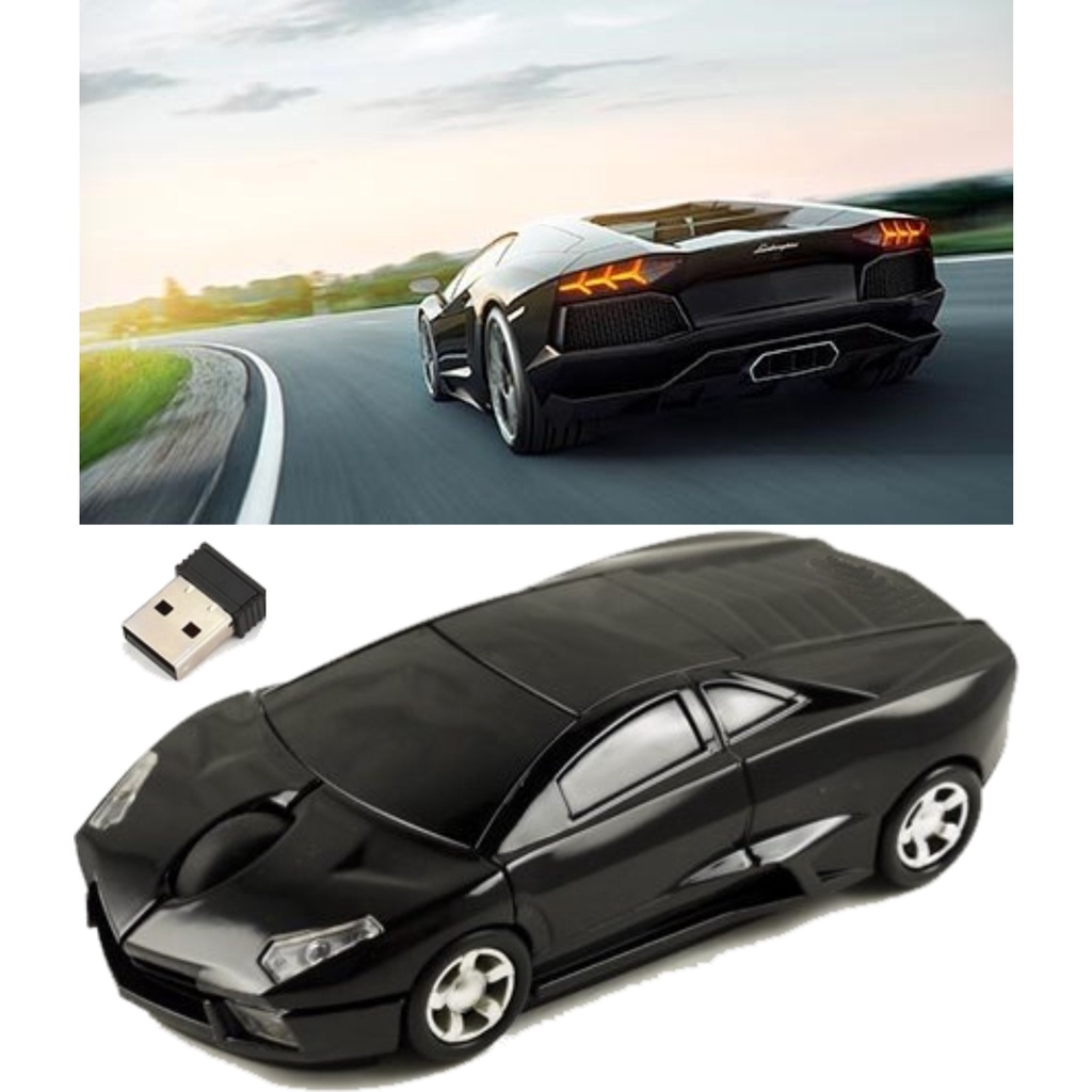 Mouse Carro Lamborghini Óptico Wireless Sem Fio 3D 2.4ghz Com 1000 DPI ...