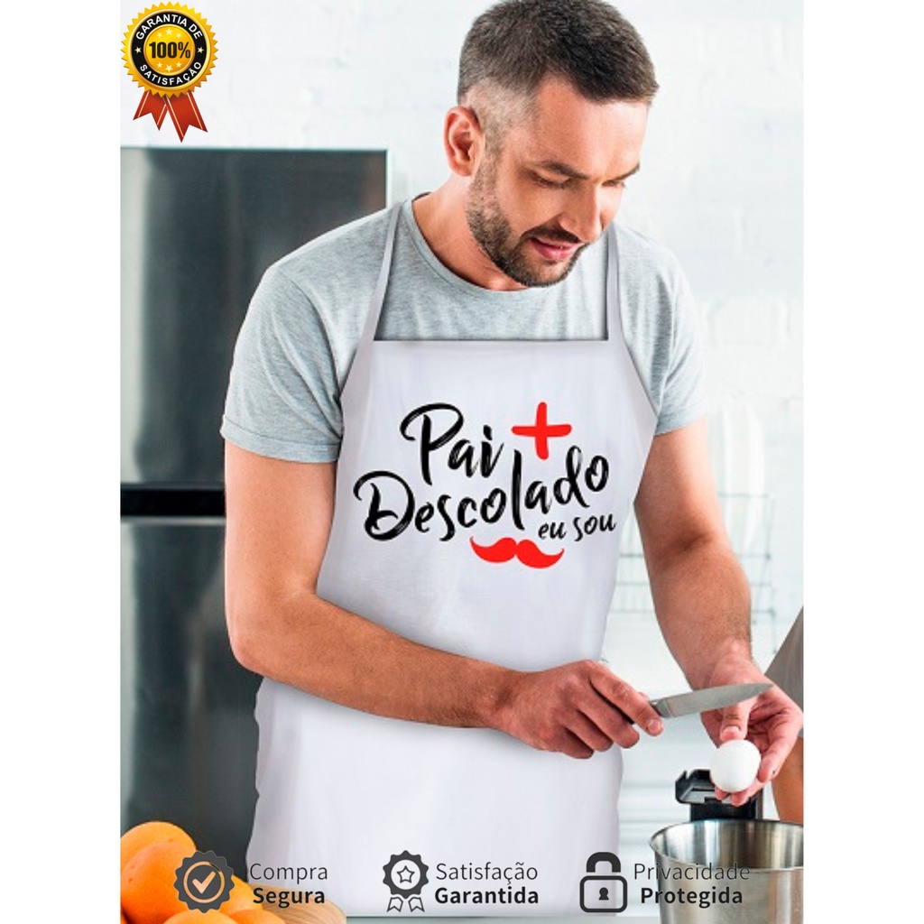 Avental Pai Descolado Branco, Presente Dias dos Pais | Shopee Brasil