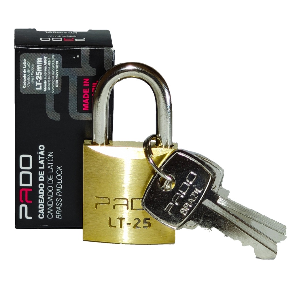 CADEADO PADO LATÃO MACIÇO REFORÇADO ORIGINAL LT-25MM | Shopee Brasil