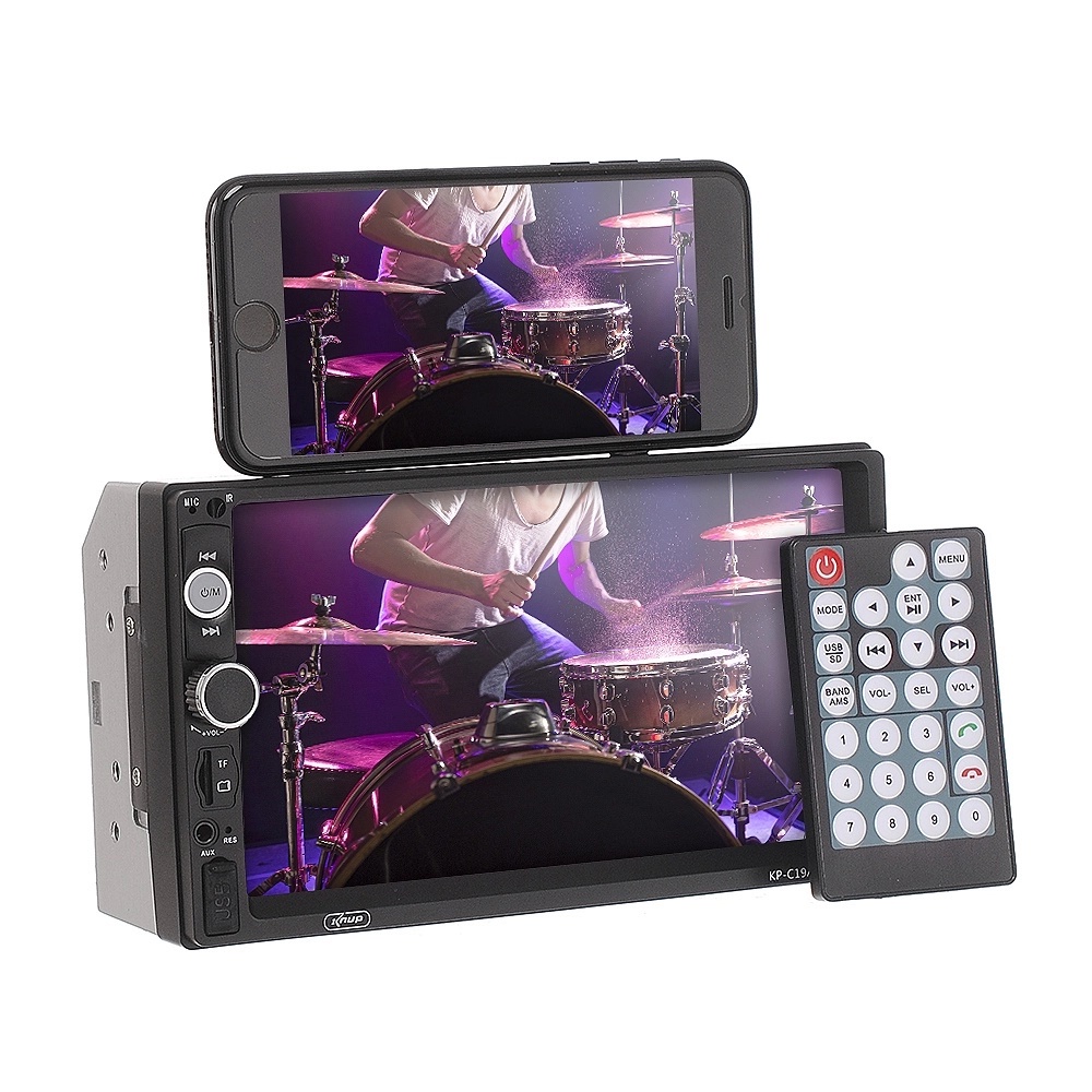 Central Multimídia 2 DIN Tela HD 7 Polegadas Espelhamento Bluetooth Usb Rádio FM | Shopee Brasil