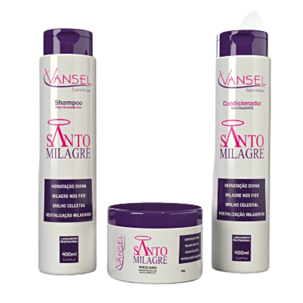 Kit Capilar Santo Milagre Vansel - 3 itens | Shopee Brasil
