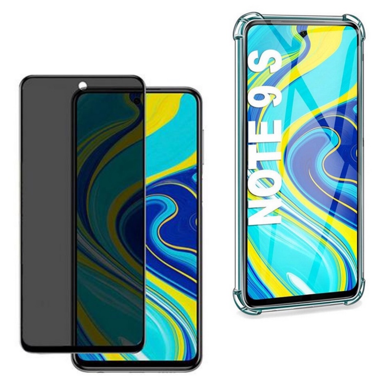Kit Capinha Case Película 3d 9d Fumê Vidro Anti Espião Privacidade