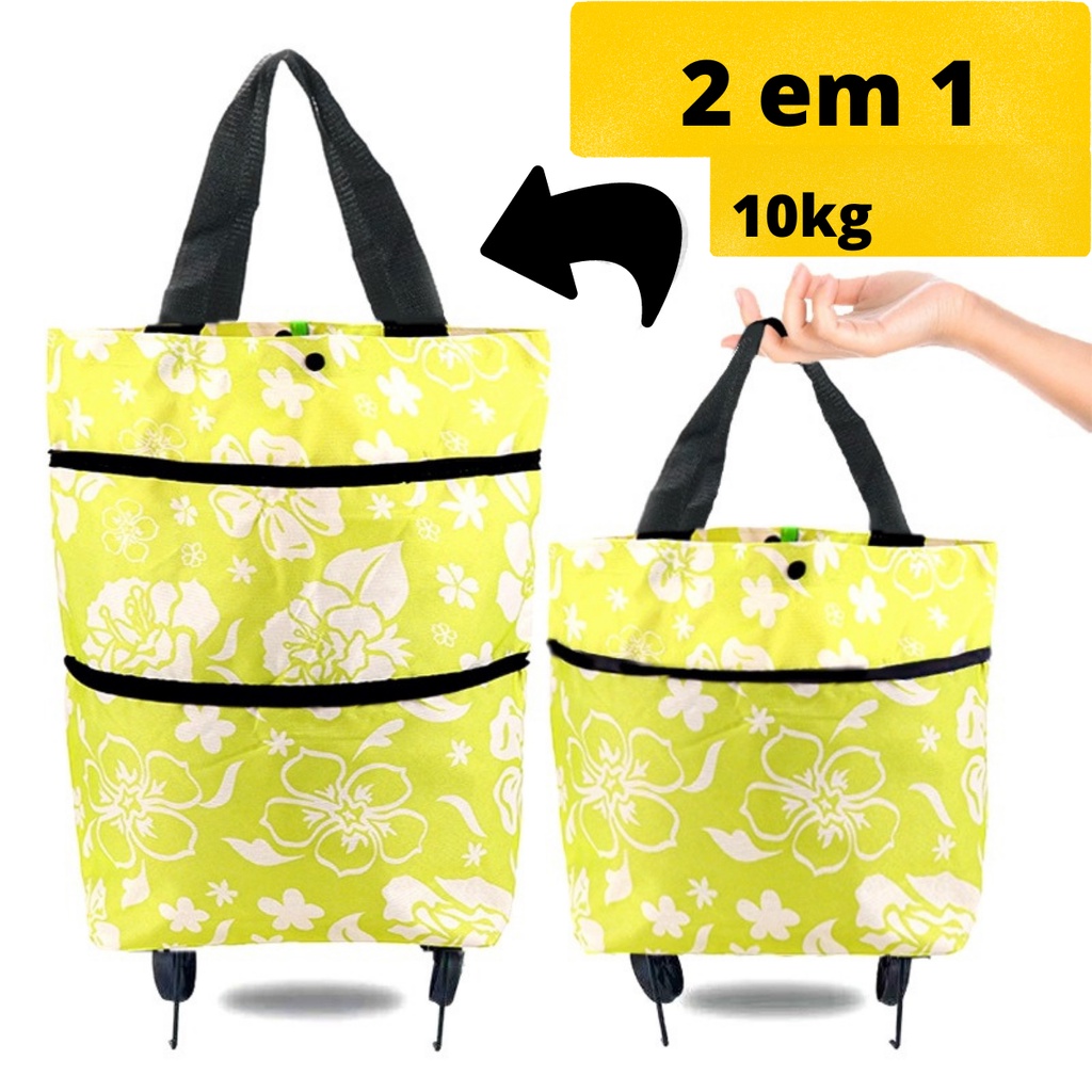 Carrinho de feira Multiuso com bolsa removível e Estrutura alumínio ...