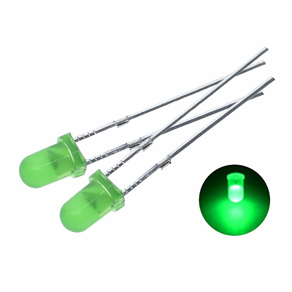 Kit 50 Leds Difuso Led 3mm Arduino Verde | Shopee Brasil