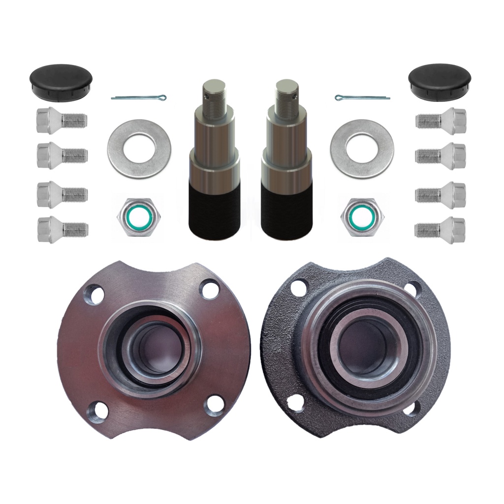 Kit Conjunto Jogo Completo Cubos de Roda com Rolamento Ponta de eixo ...