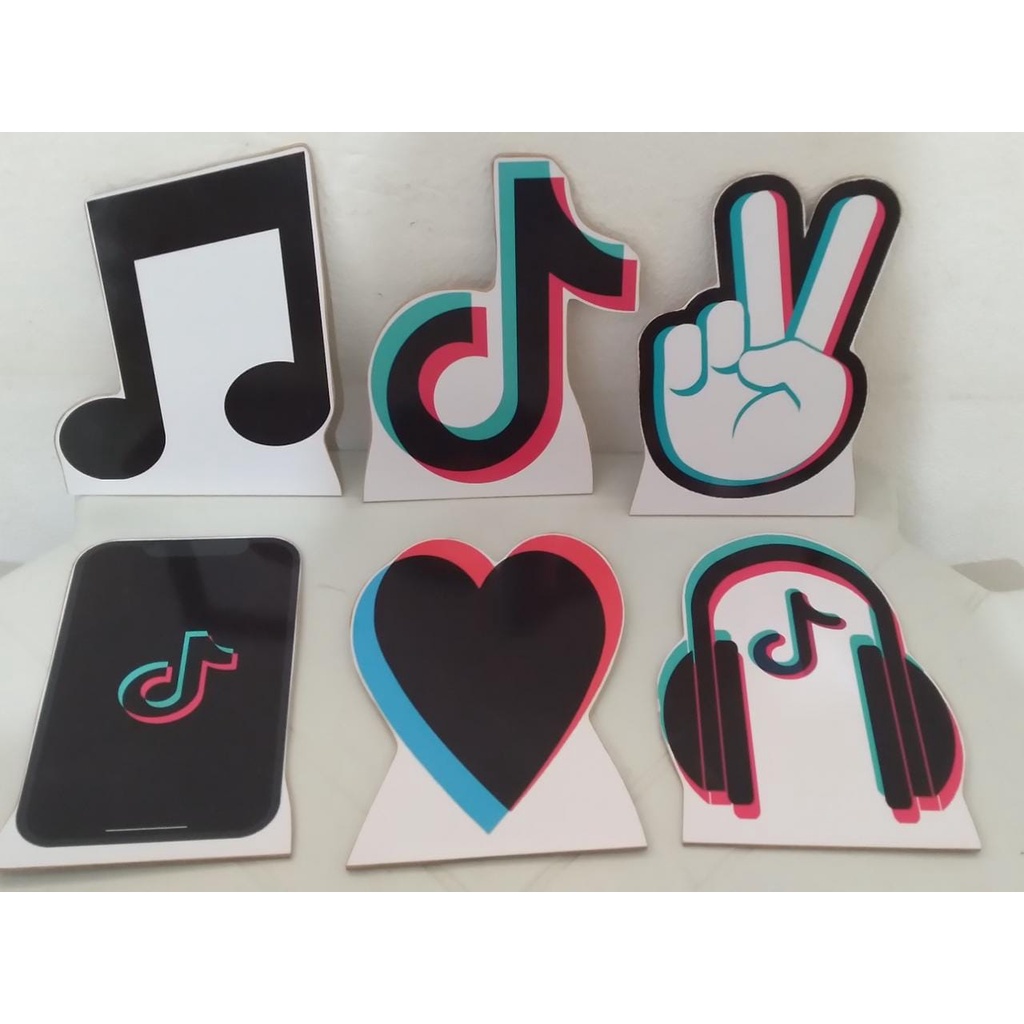 kit tik tok 6 displays de mdf de 20cm | Shopee Brasil