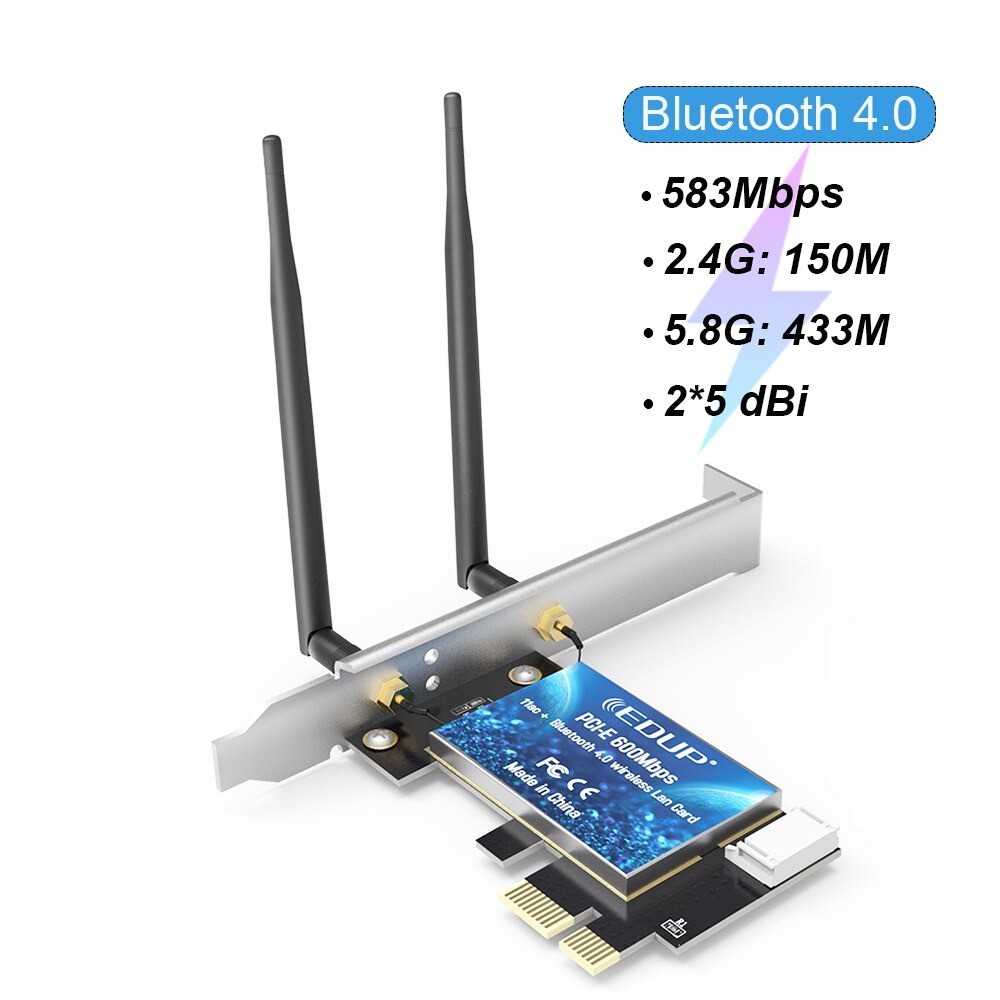 Placa Pci-e Wi-fi Dual Band 2.4g/5ghz Bluetooth4.0 | Shopee Brasil