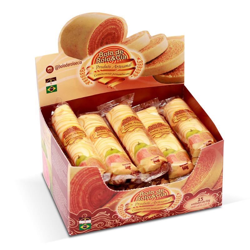 Mini bolo de rolo pernambucano 60g (CAIXA COM 20 UNIDADES) | Shopee Brasil