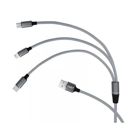 Cabo 3 em 1 USB para USB Tipo C/Micro USB/Lightning CARREGADOR | Shopee Brasil