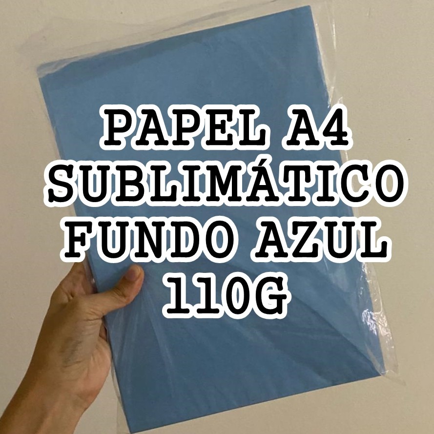 Papel sublimático fundo azul a4 110g 60 folhas | Shopee Brasil