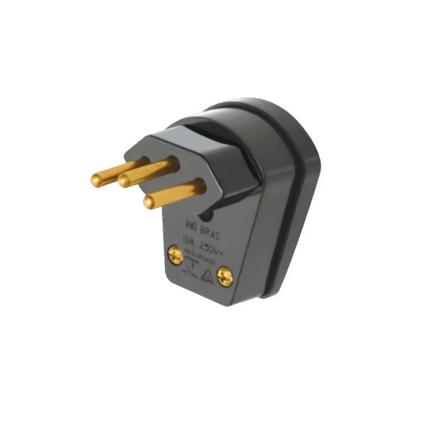 Plug Macho 3 Pinos 2p+ T 10 Amperes Para Tomada Elétrica Fame original ...