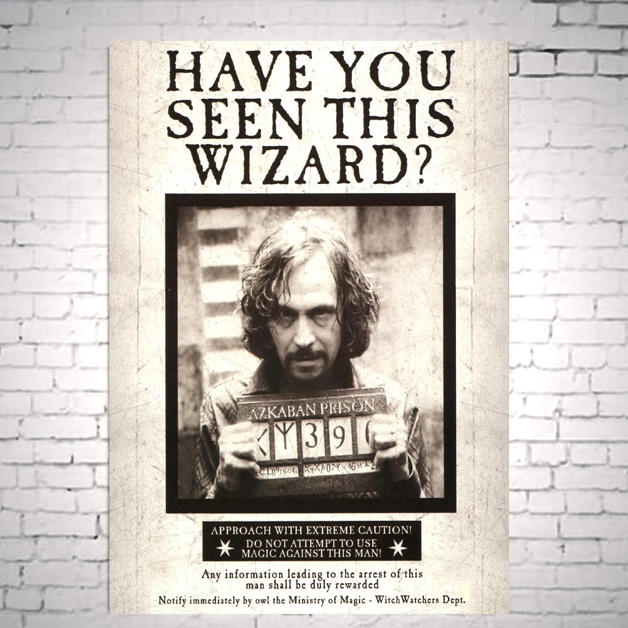 poster cartaz azkaban wizard wanted sirius black a3 42x30cm | Shopee Brasil