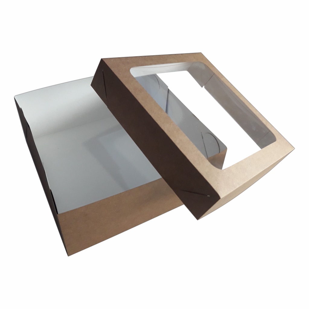 10 Caixas Kraft C/1 Lado Branco + Visor Acetato - 25x25x10 | Shopee Brasil